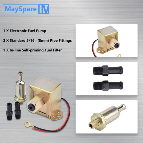 Electric Fuel Pump 12V 4.5-7 PSI Self Priming-MaySpare